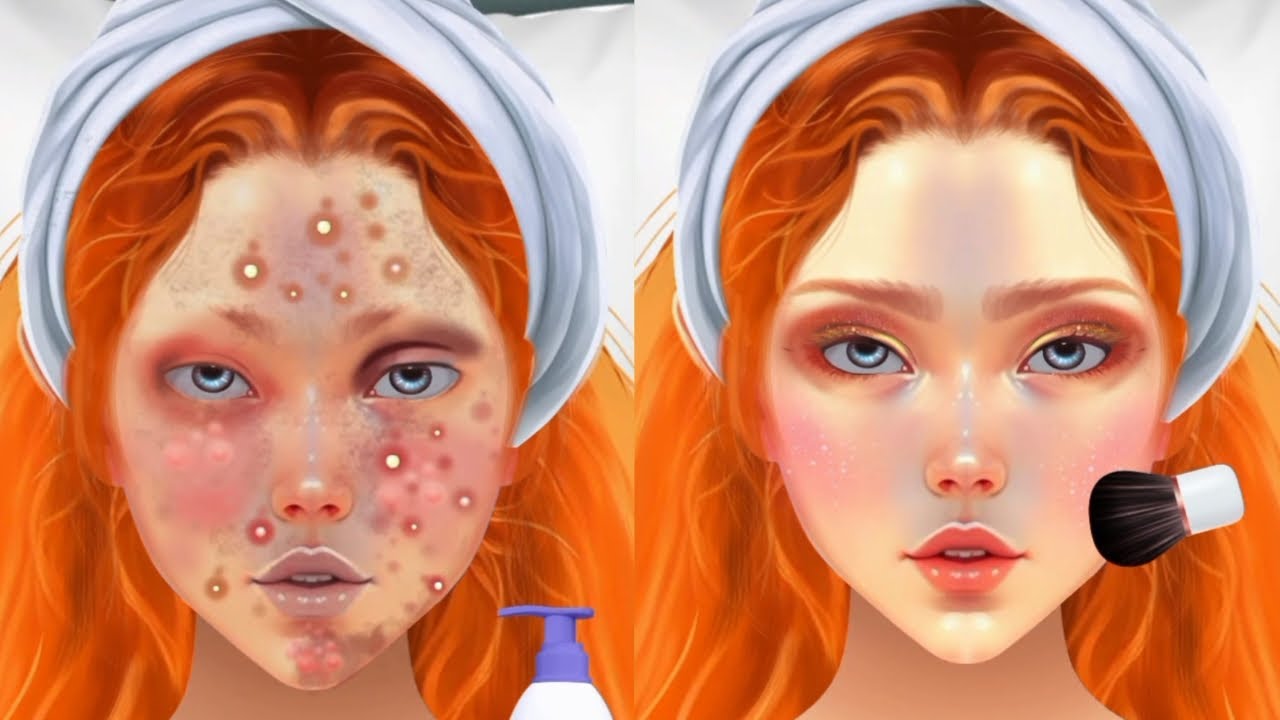 Asmr makeup video. Face repair treatment. - YouTube