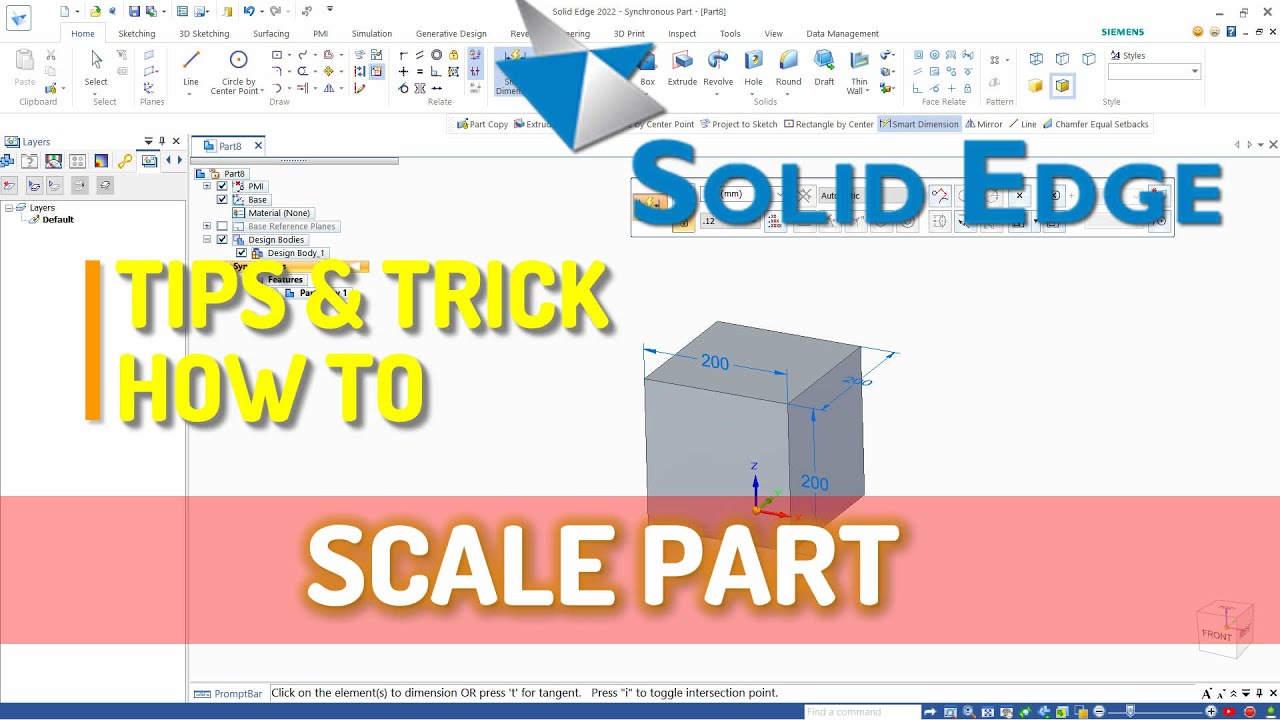 Solid edge How To Scale Part - YouTube