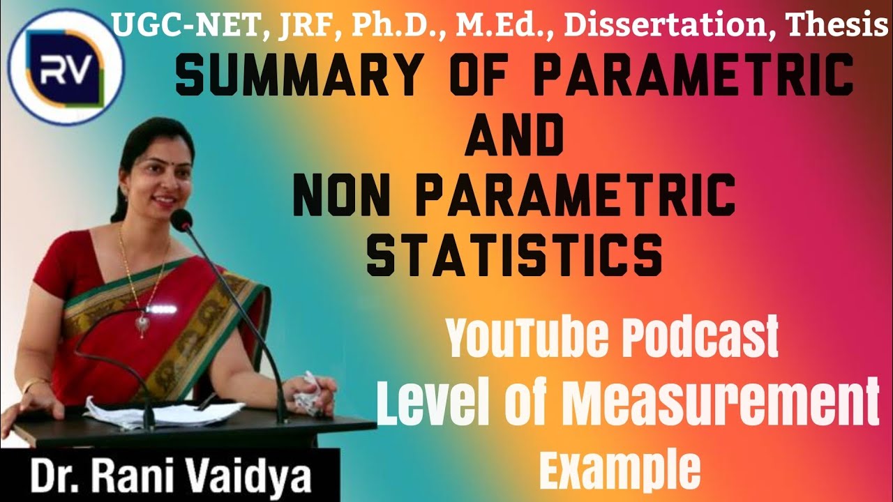 Summary of Parametric (P) and Non Parametric (NP) Statistics - YouTube