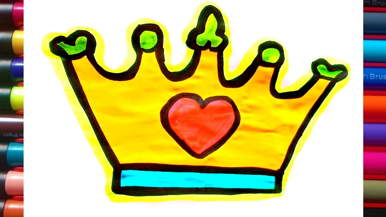 Crown Drawing, colouring and painting for, Toddlers | & kid's | How to ...