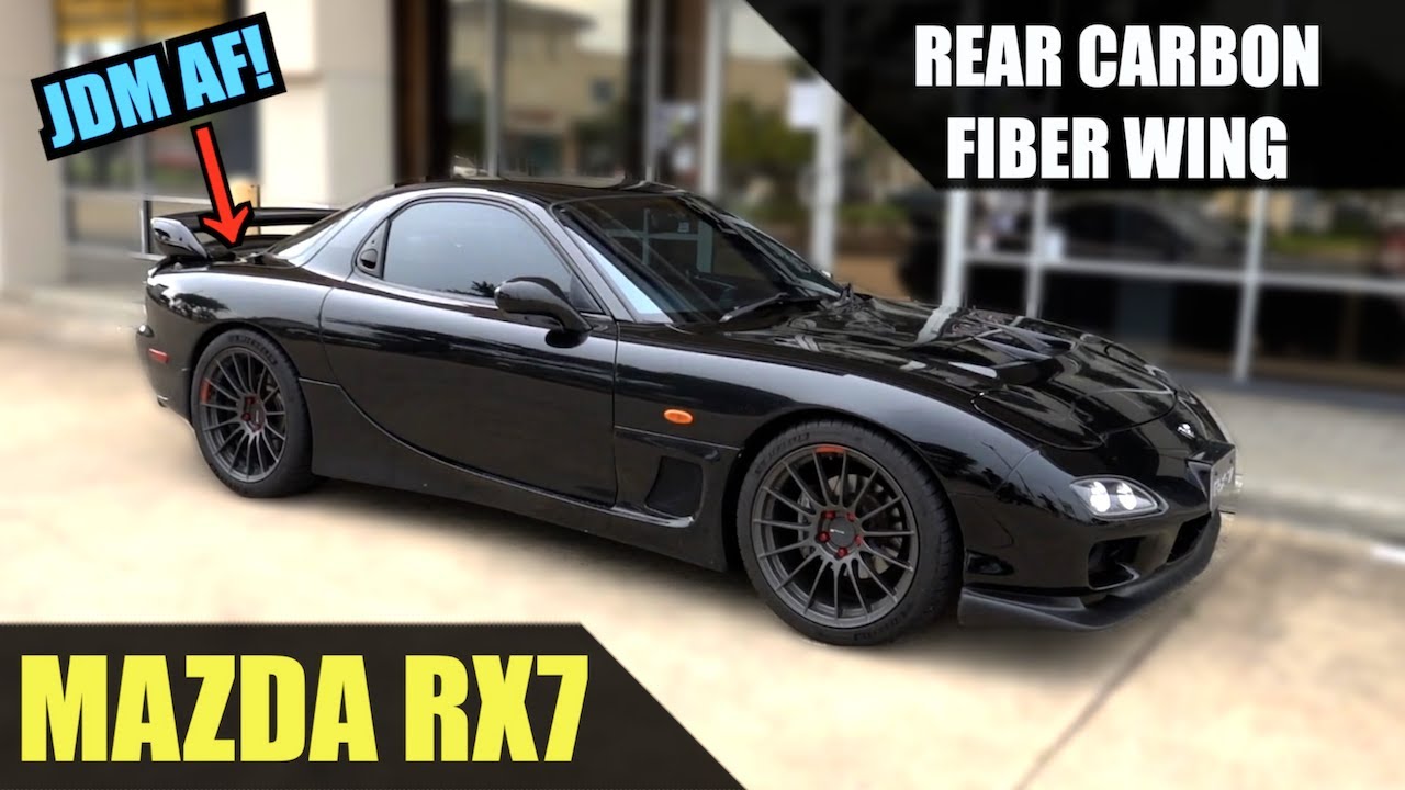 Mazda RX7: Rear Carbon Fiber Wing Installation - YouTube