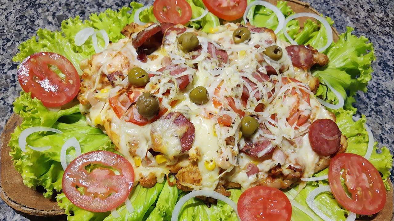 PIZZA DE FRANGO DESOSSADO/RECEITA DELICIOSA E FÁCIL - YouTube
