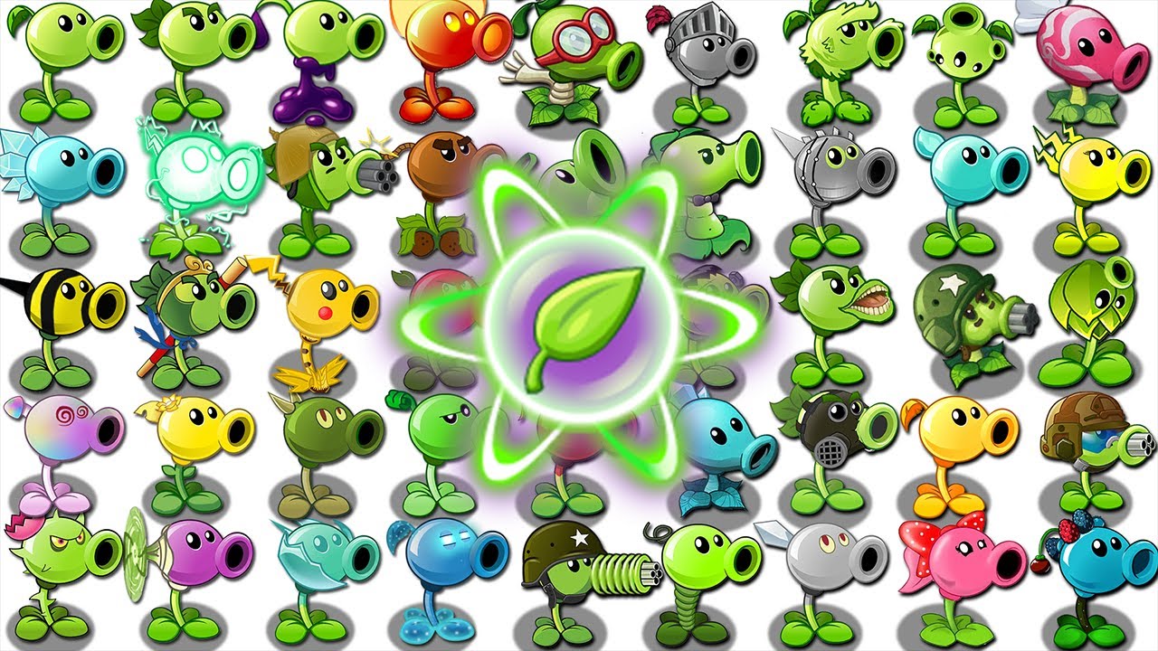 All PEA Plants vs Zombies 2 PVZ2 Challenge & Power-Up! - YouTube