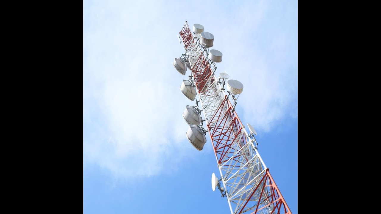 3 legged tubular steel communication tower - YouTube