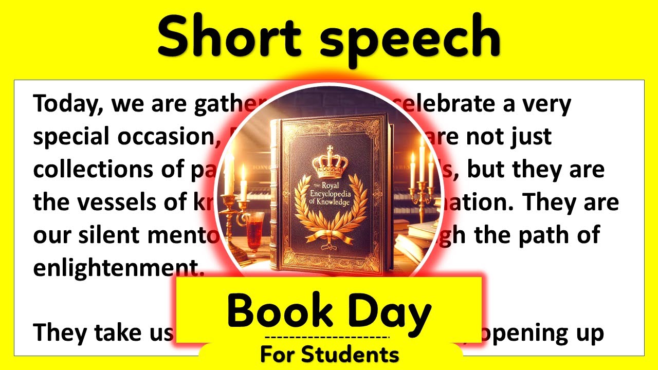Short speech on world book day for school students | Book Day Speech ...