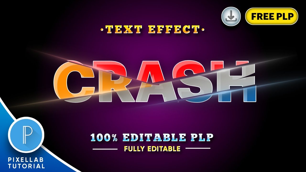 FREE PLP - How To Create Crash Text Effect | Pixellab - Text plp file ...