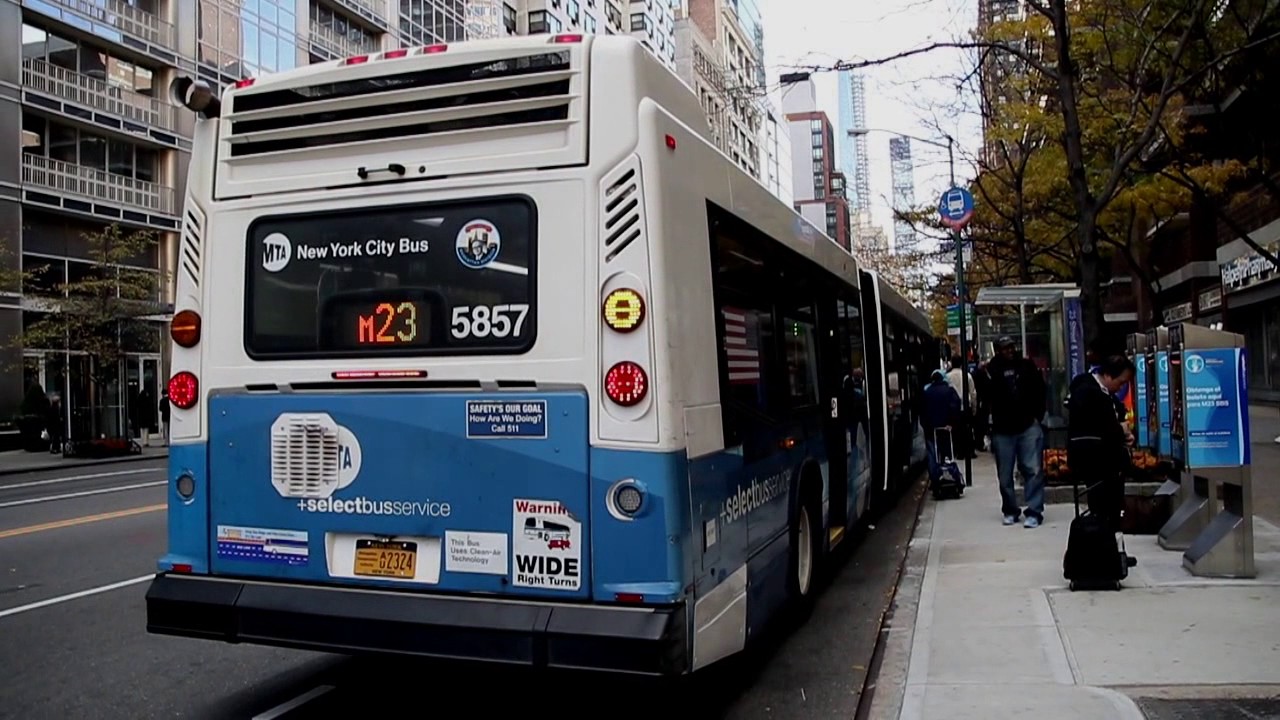 MTA NYC Bus M23 Select Bus Service bus at 1st Ave & 23rd St - YouTube