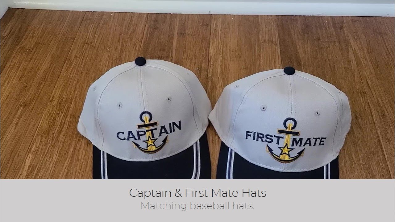 In Hand Review of Matching Skipper Boating Baseball Caps - YouTube