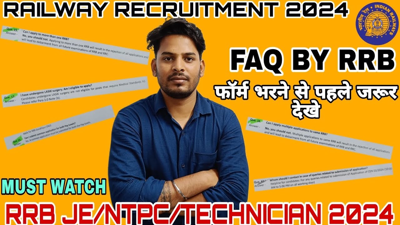 FAQ/RRB JE/NTPC/TECHNICIAN 2024//जानिए SSE RAILWAY से/ #railway #rrbje ...