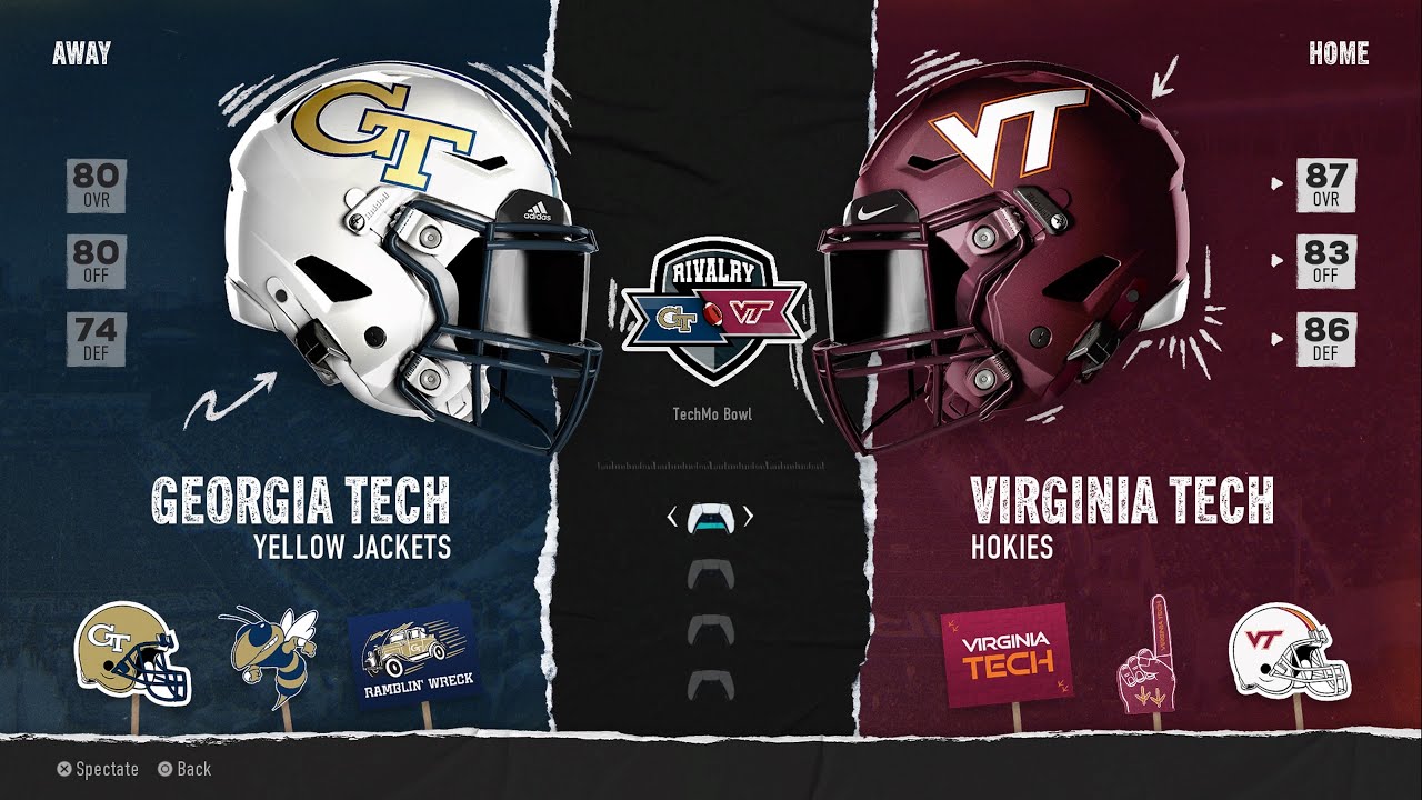Georgia Tech vs Virginia Tech Week 9 2024 Season - College football 25 ...