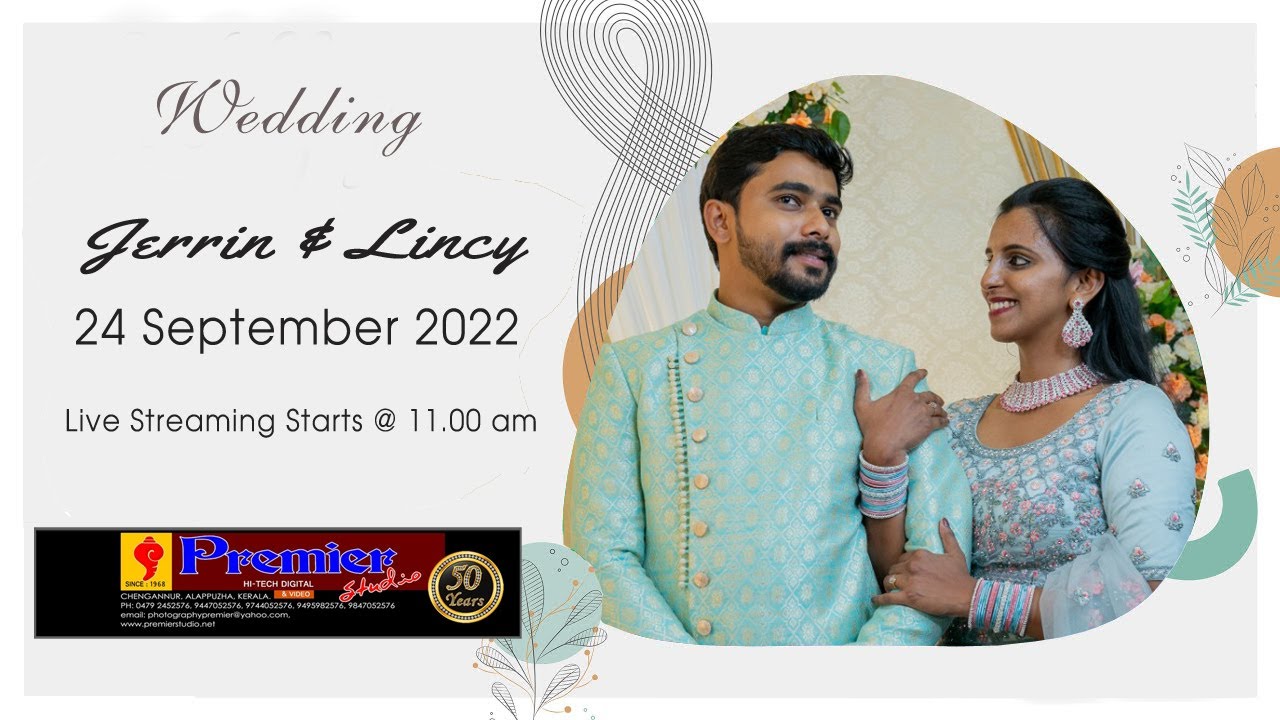 Jerrin & Lincy || Wedding Live || 24.09.2022 || Premier Studio - YouTube