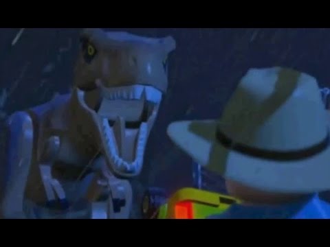 LEGO Jurassic World (3DS/Vita) - Walkthrough Part 3 - T. rex Enclosure ...