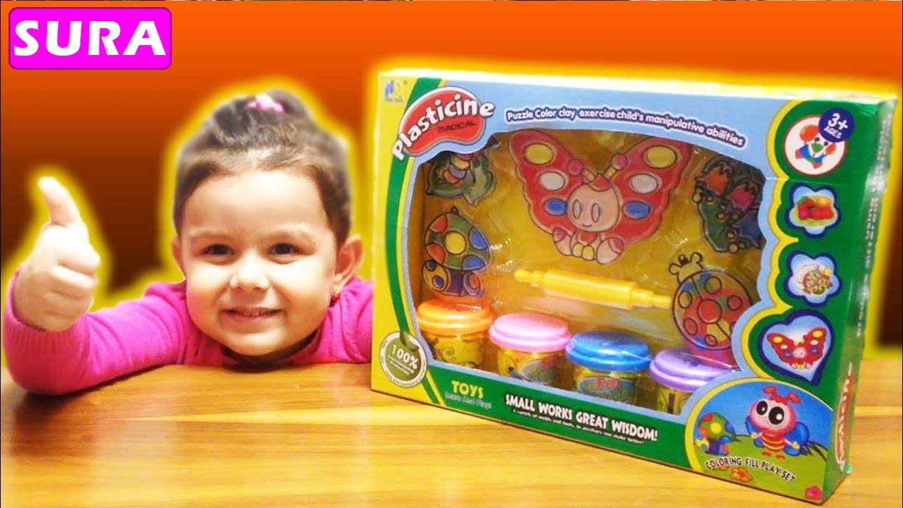 Opening Play Dough Insects Playset by Plasticine Magical Kids Toys ...