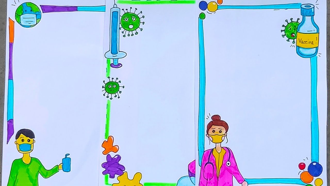 COVID-19| BORDER DESIGN ON PAPER| POSTER DESIGN IDEAS FOR COVID-19 ...