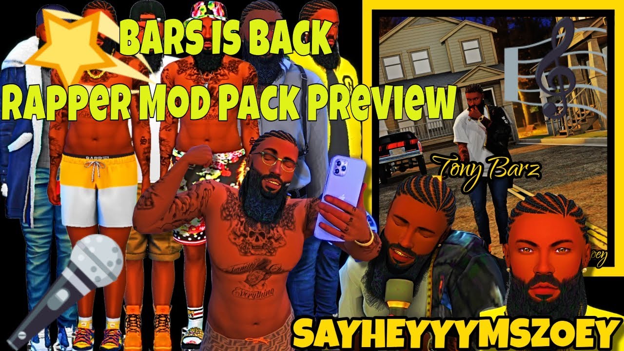 The Sims 4 "Bars Is Back Rapper Mod Pack Preview" [Patreon Exclusive ...
