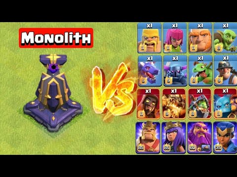 Monolith Vs All Max Troops and Heroes Clash Of Clans |Sanju Gaming ZX|# ...