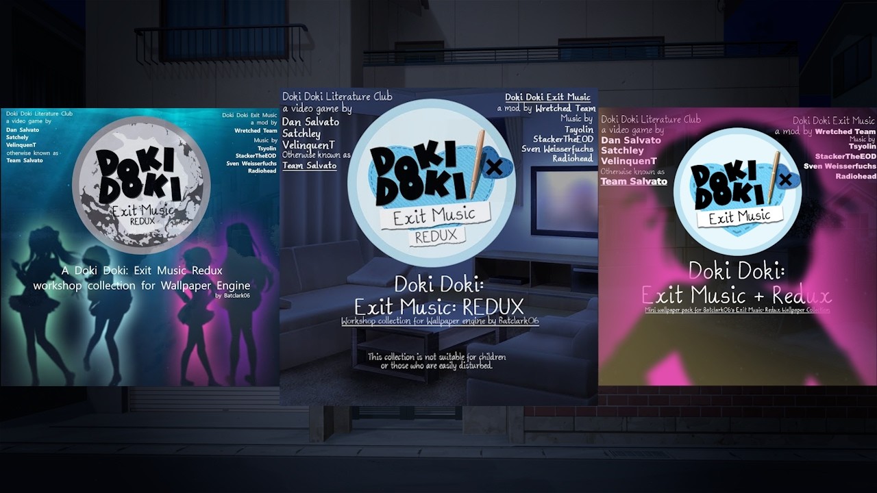 Doki Doki Exit Music + Redux A Wallpaper Collection Triple Pack - YouTube