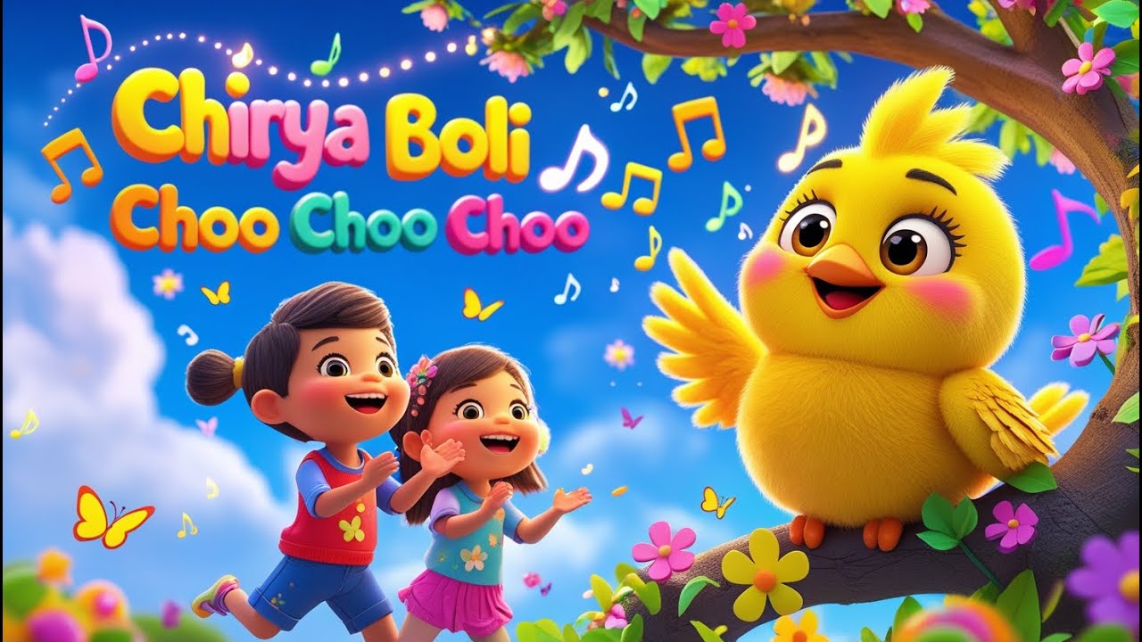 "Chirya Boli Choo Choo Choo 🐦 | Urdu & Hindi Kids Song | Fun ...