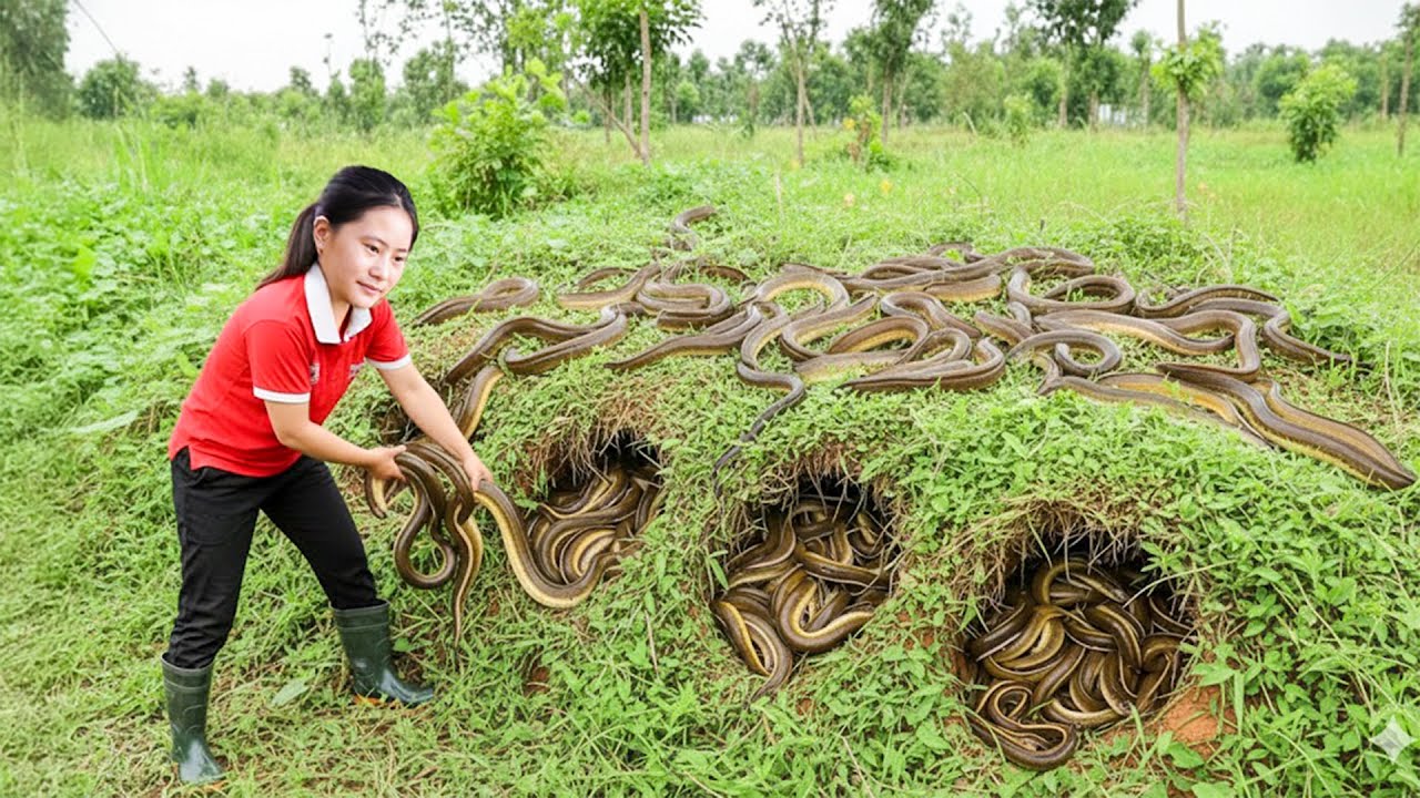Harvesting Giant Snake Eels & Goes to Market Sell – Mutant Eel Species ...