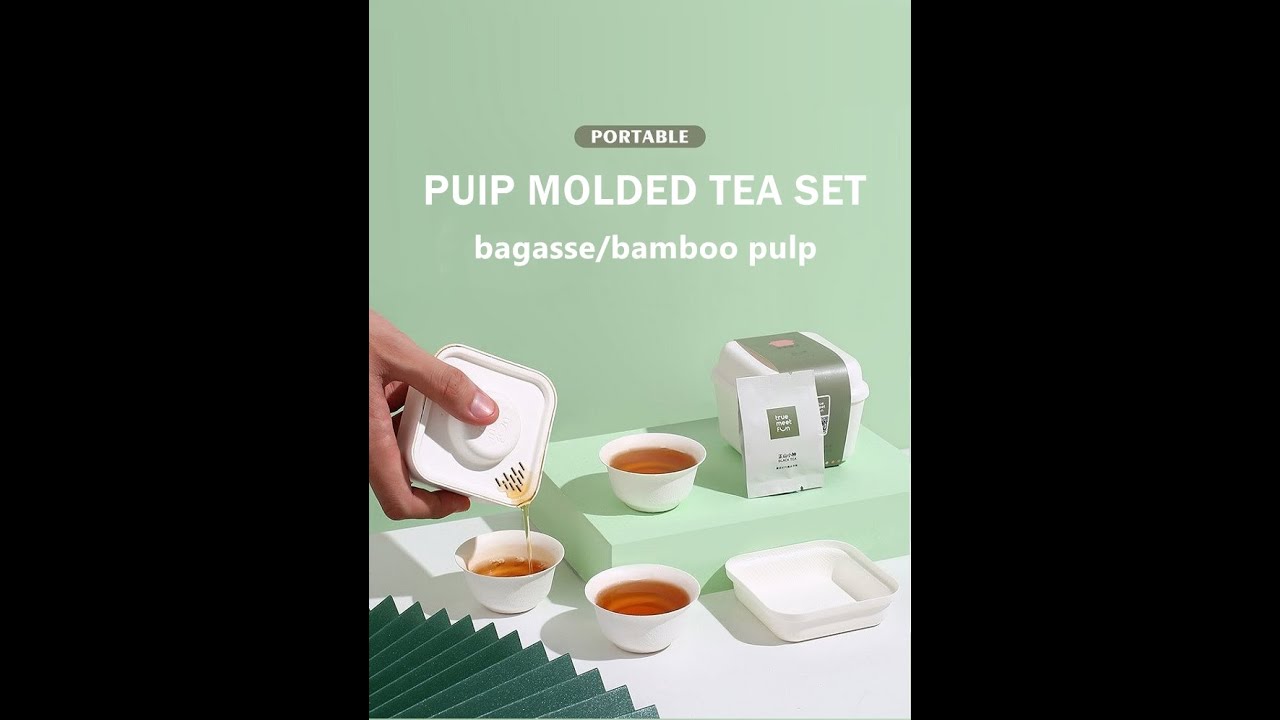 New Innovation of biodegradable packaging - Eco Pulp Molded Tea Set ...