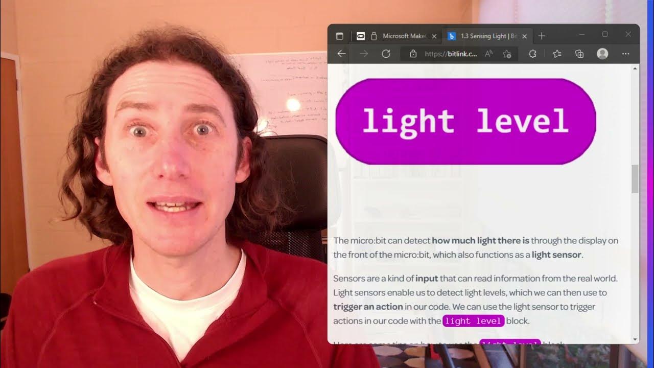 Microbit MakeCode: Sensing Light Level - Making a night light - YouTube