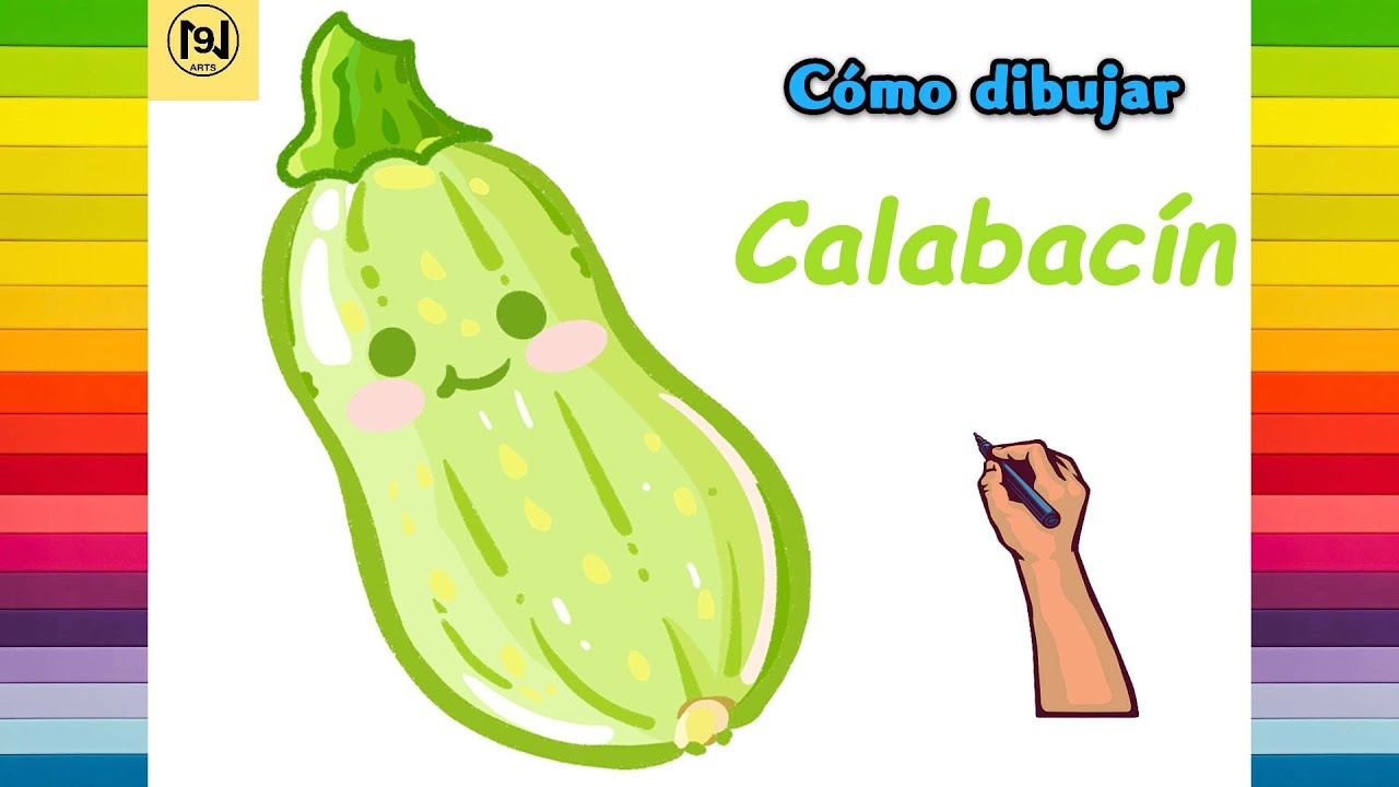 Cómo dibujar calabacín fácil paso a paso - YouTube