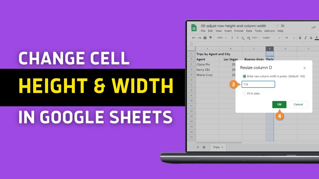 How to Change Cell Height and Width in Google Sheets (2025 GUIDE) - YouTube