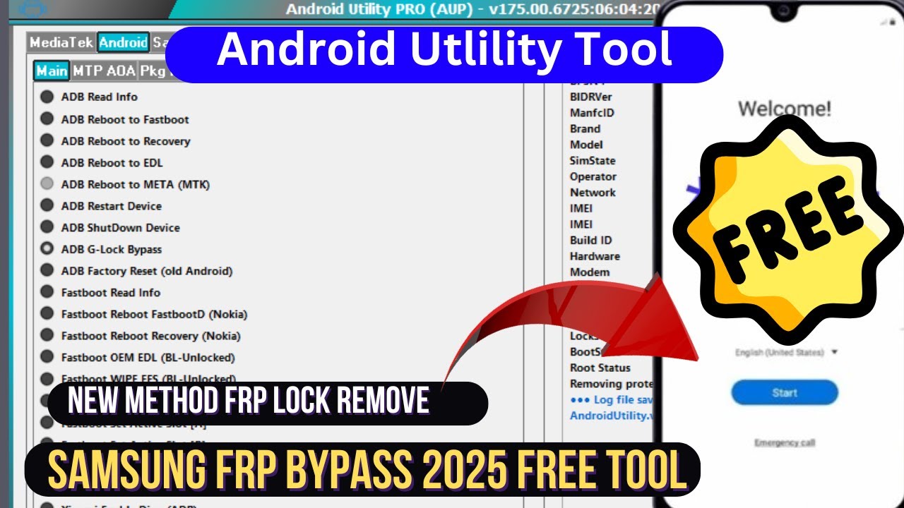 Android Utility Tool 2025 All Problem Fix / Samsung FRP Lock Remove New ...