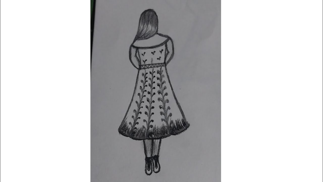 girl back side drawing. how to make beautiful girl back side drawing in ...