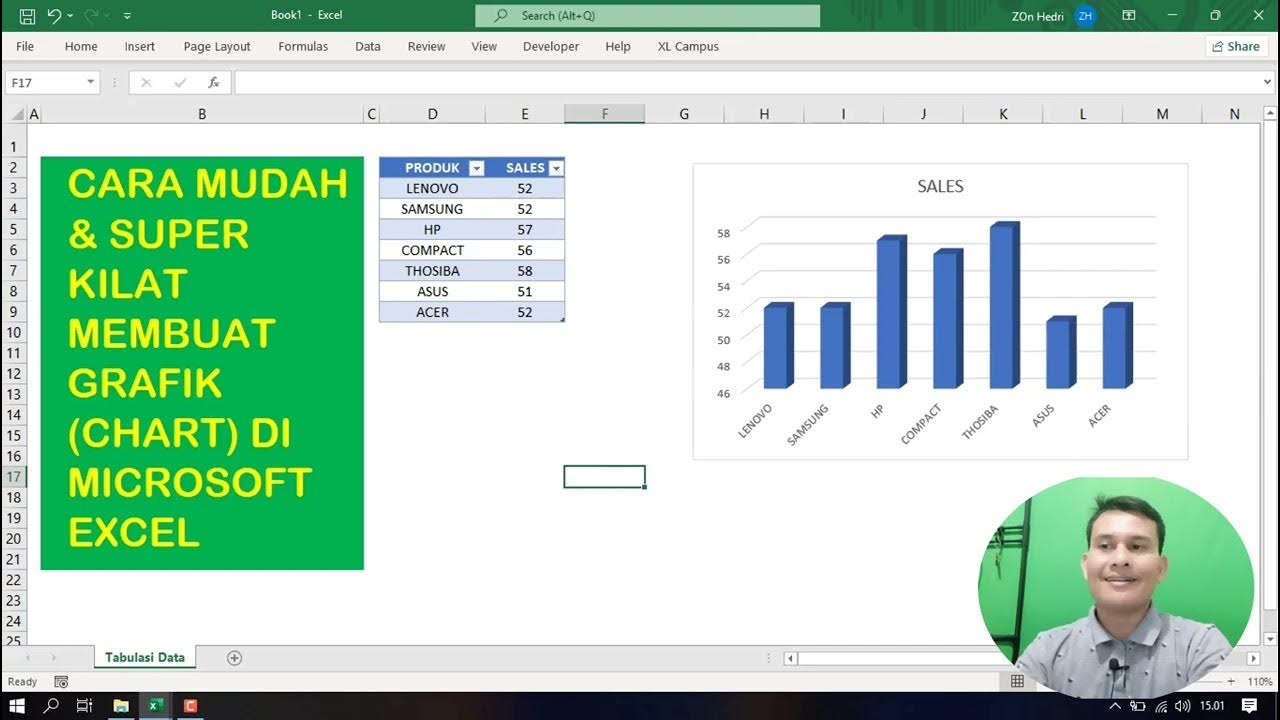 CARA MEMBUAT GRAFIK (CHART) MENGGUNAKAN MICROSOFT EXCEL - YouTube