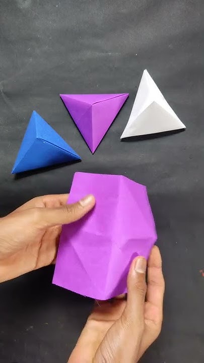 How to make a 3D paper pyramid || simple paper craft #shorts - YouTube