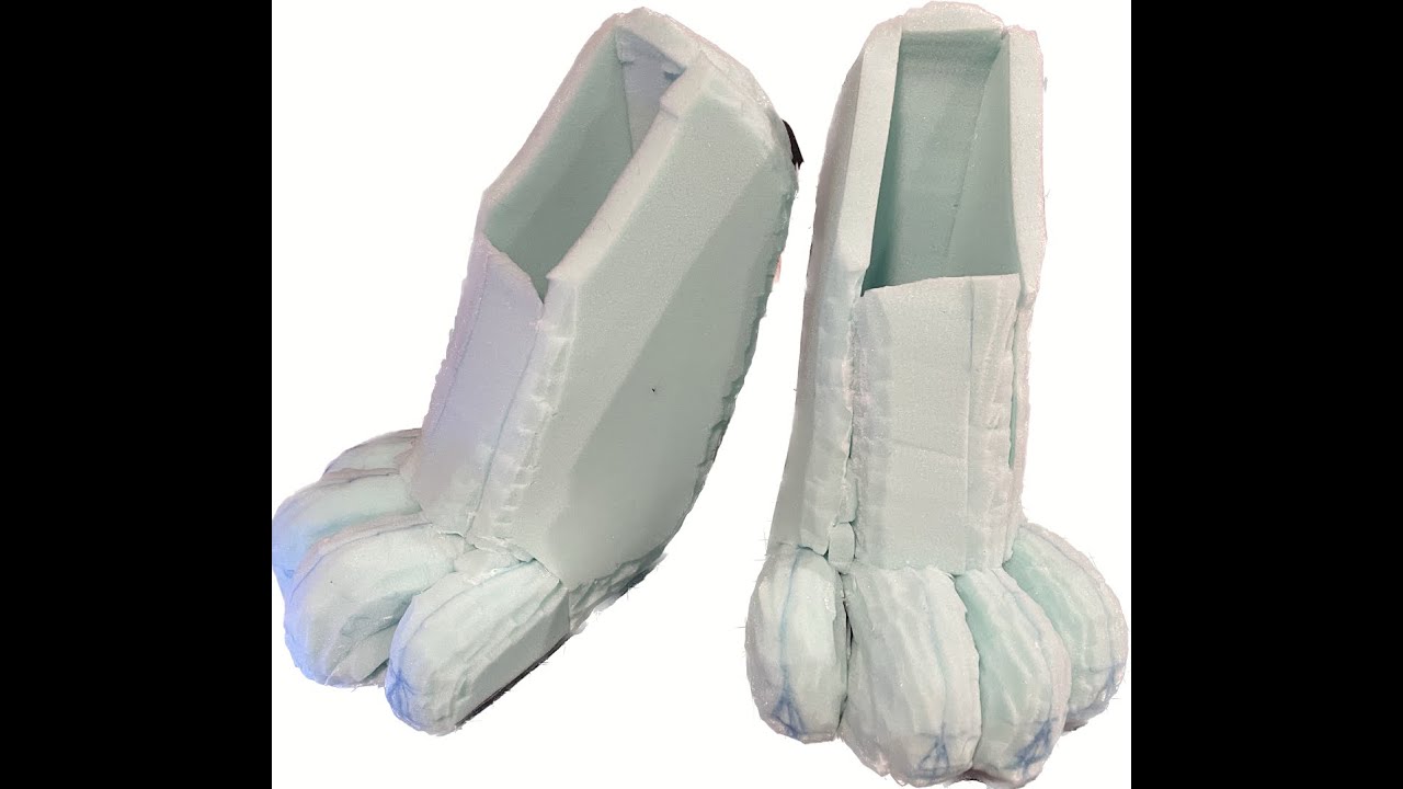 Fursuit Feet Paws Tutorial Part 1 of 3 - Foam Base - YouTube