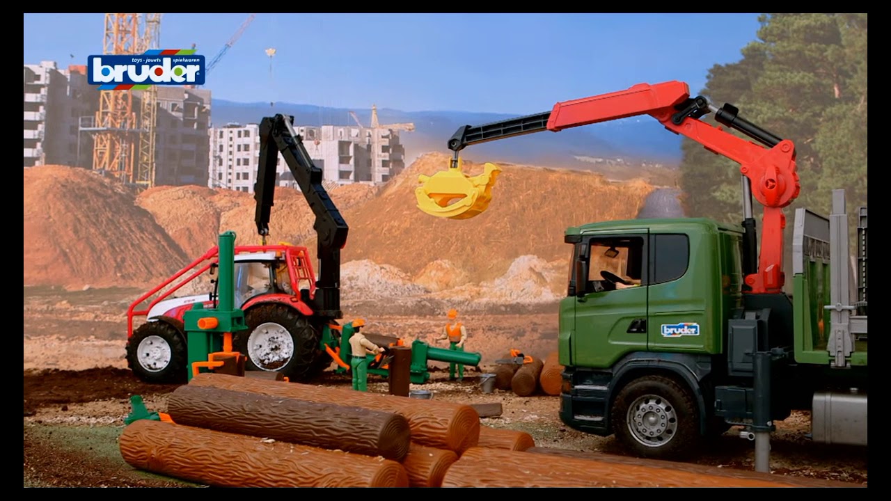 Bruder truck timber truck - YouTube
