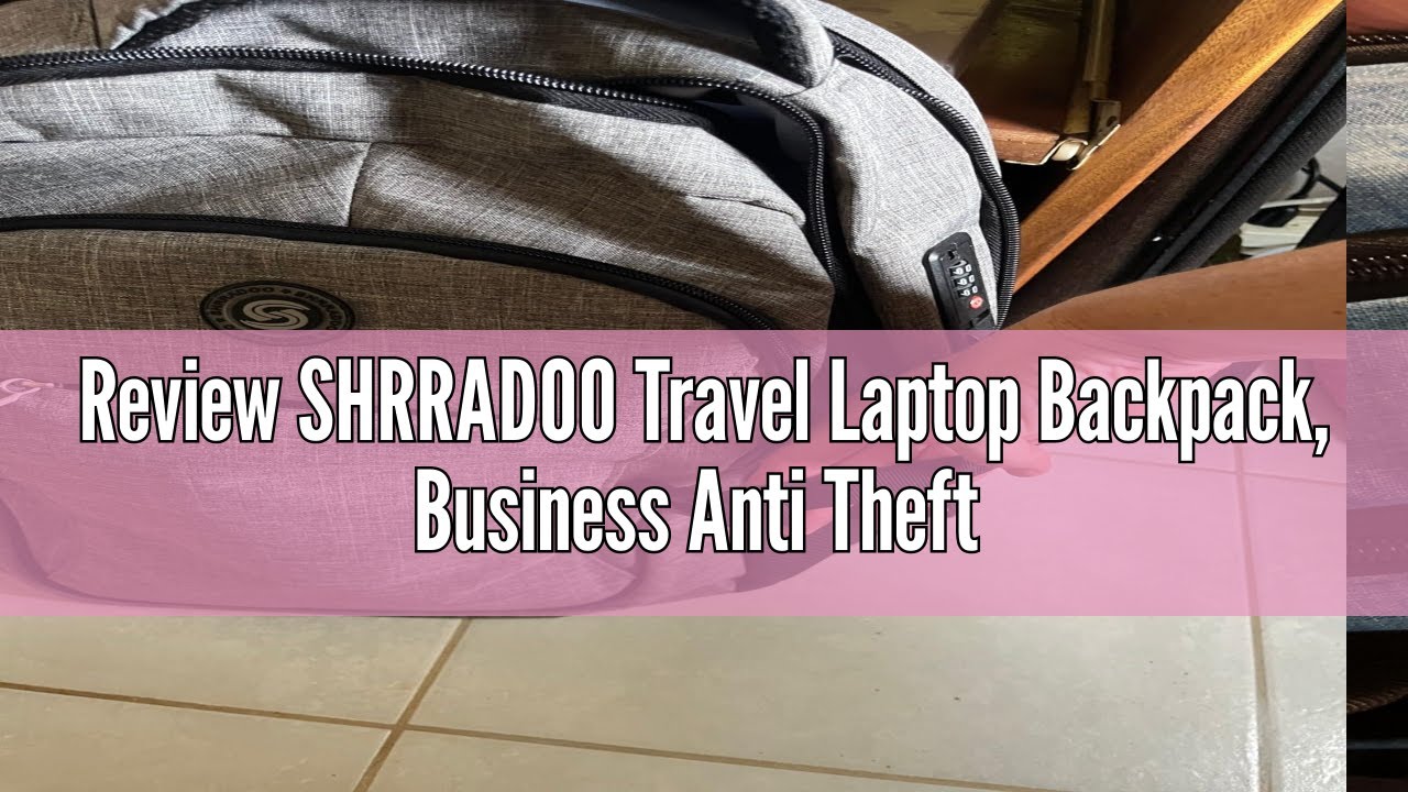 Review SHRRADOO Travel Laptop Backpack, Business Anti Theft Slim ...