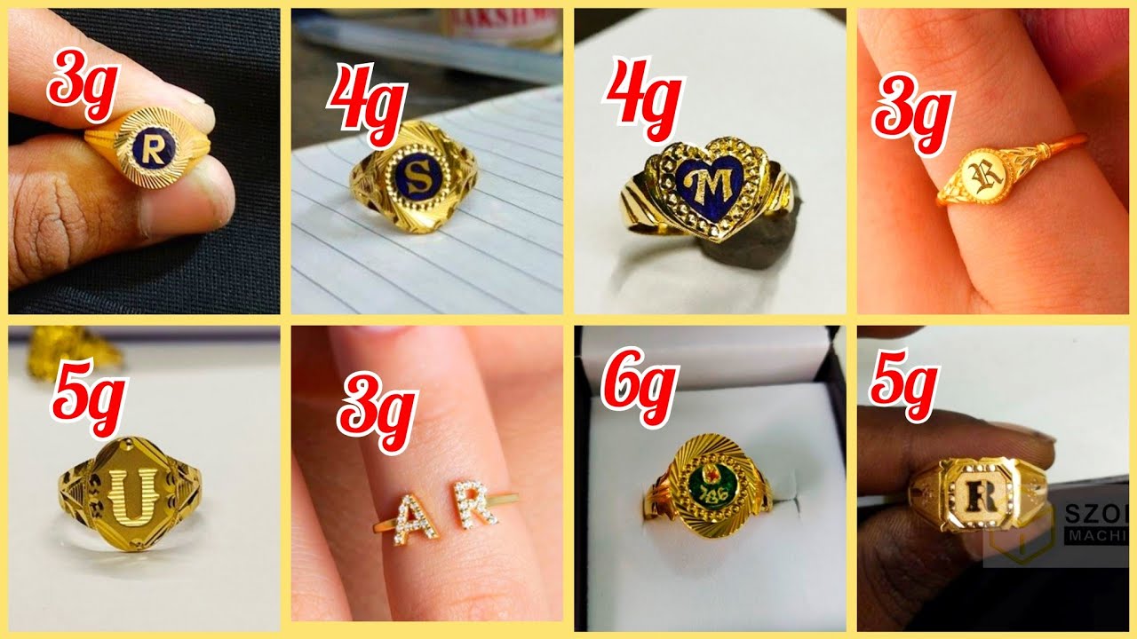 Latest and unique Letter gold ring designs with weight and price|gold ...