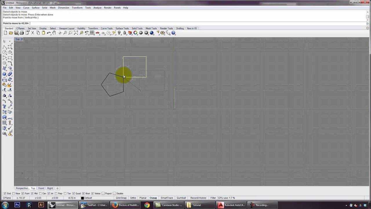 ARCH2102 - Rhino Tutorial 2 of 5: 2D Drawing in Rhino - YouTube