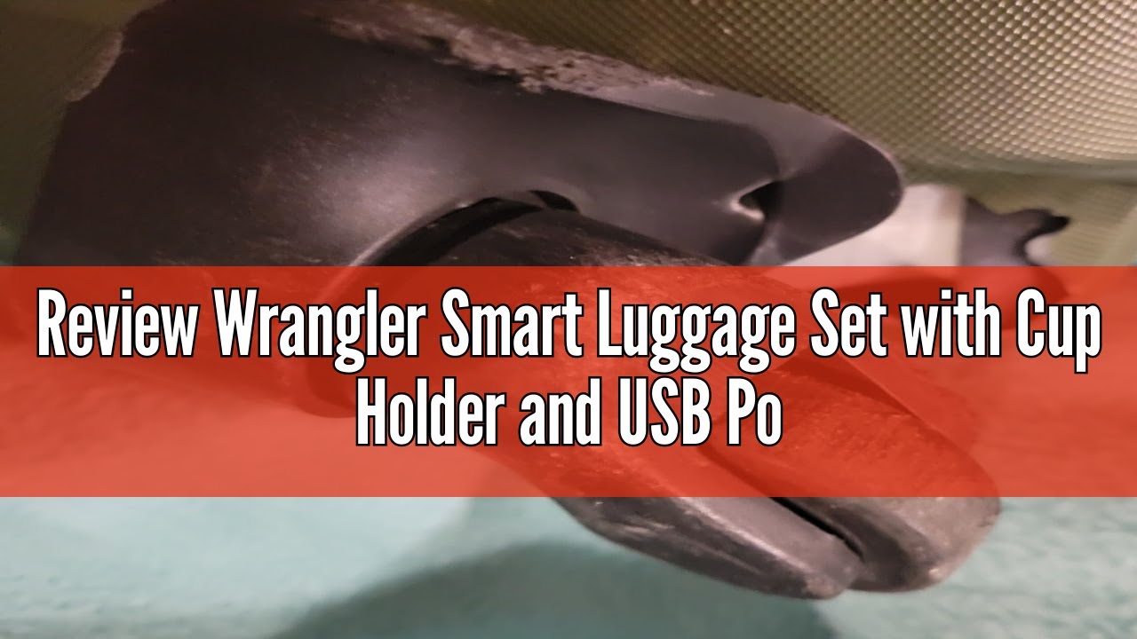 Review Wrangler Smart Luggage Set with Cup Holder and USB Port, Black ...