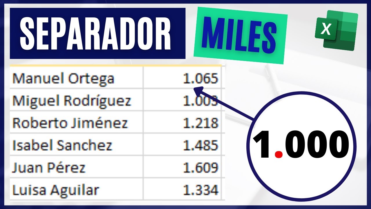 Cómo agregar SEPARADOR de MILES - YouTube