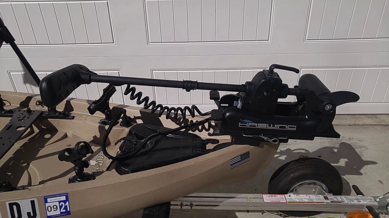 Nucanoe Frontier 12 Kayak with Haswing Cayman Bow Mount Trolling Motor ...