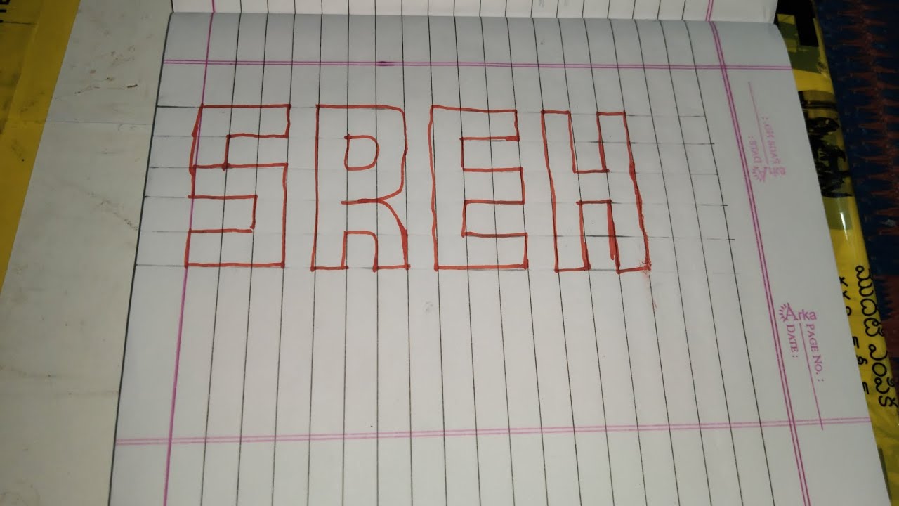 How to Draw Block Letters 'SREH' - Easy Bubble Lettering Tutorial for ...