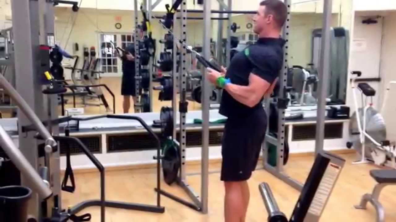 Rope cable complex- straight arm push down/ underhand low row/ overhand ...