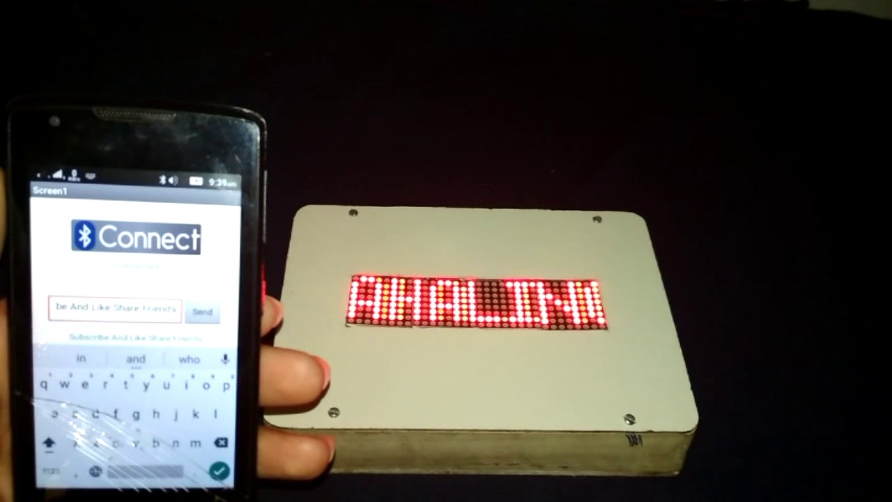 Bluetooth Controlled 8×8 LED MAX7219 Matrix using - YouTube