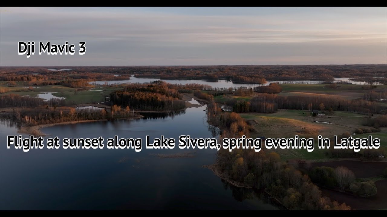 Lake Sivers at sunset.Озеро Сивера на закате.Sivera ezers saulrietā Dji ...
