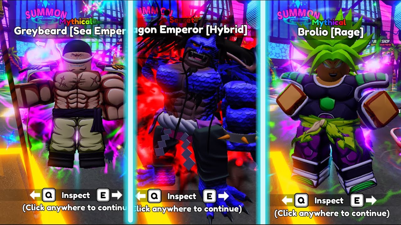 SHOWCASE do KAIDO e BROLY e BARBA BRANCA no ANIME REBORN! - YouTube