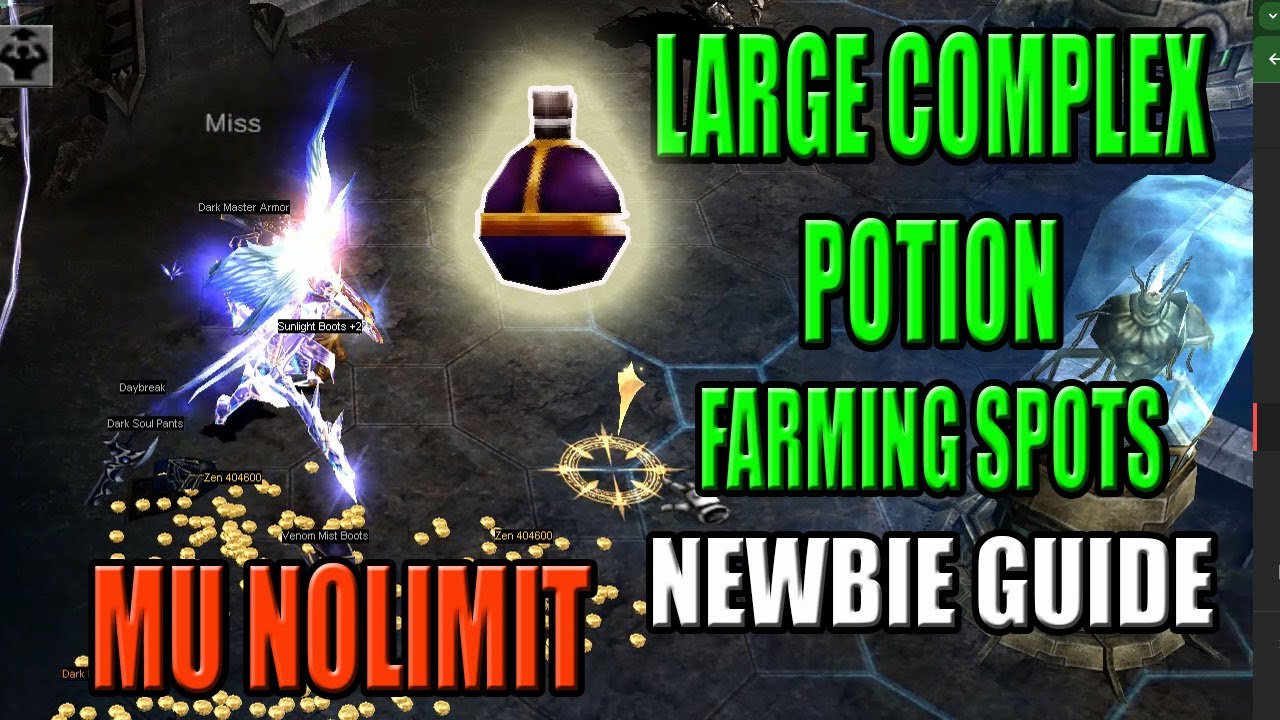 The Best spot to farm Large Complex Potions - MU Nolimit (Newbie Guide) - YouTube