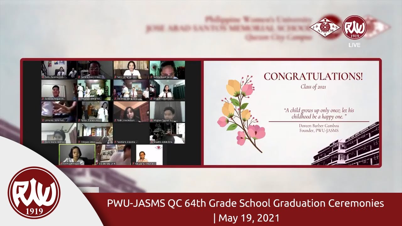 PWU-JASMS Quezon City 64th Grade School Graduation Ceremonies | May 19 ...