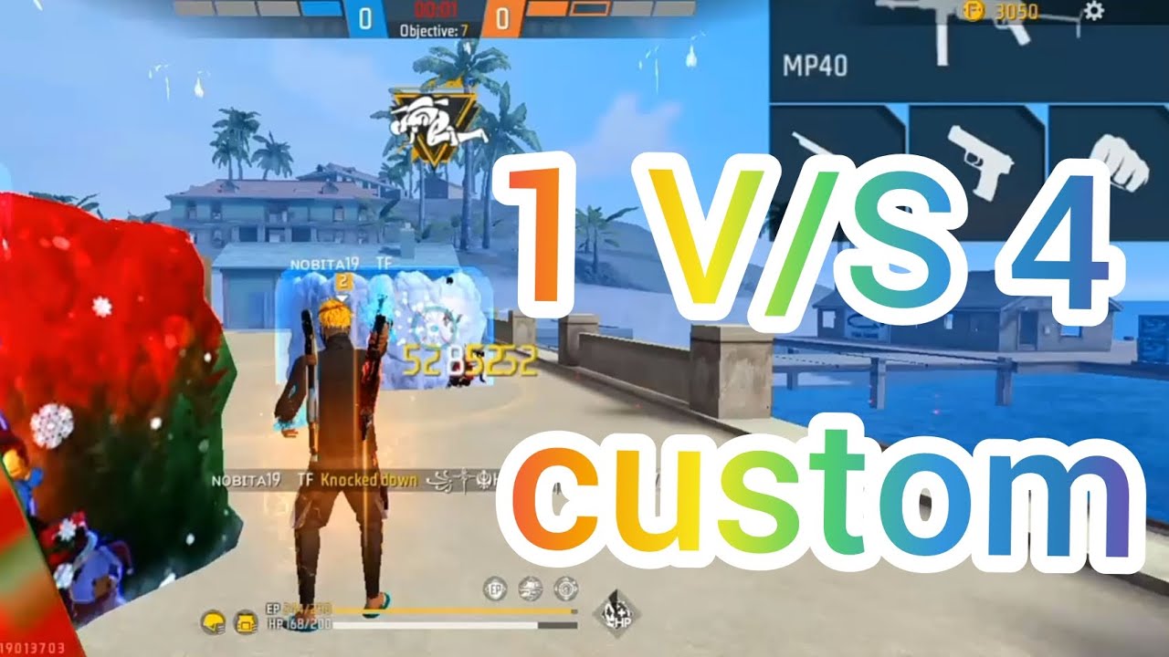 1 V/S 4 custom #TFgaming #gaming #viral #video #youtube #free #games ...