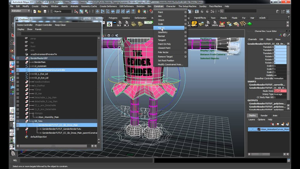 Creating an Advanced Multi-Character Rig for Futurama's Bender in Maya ...