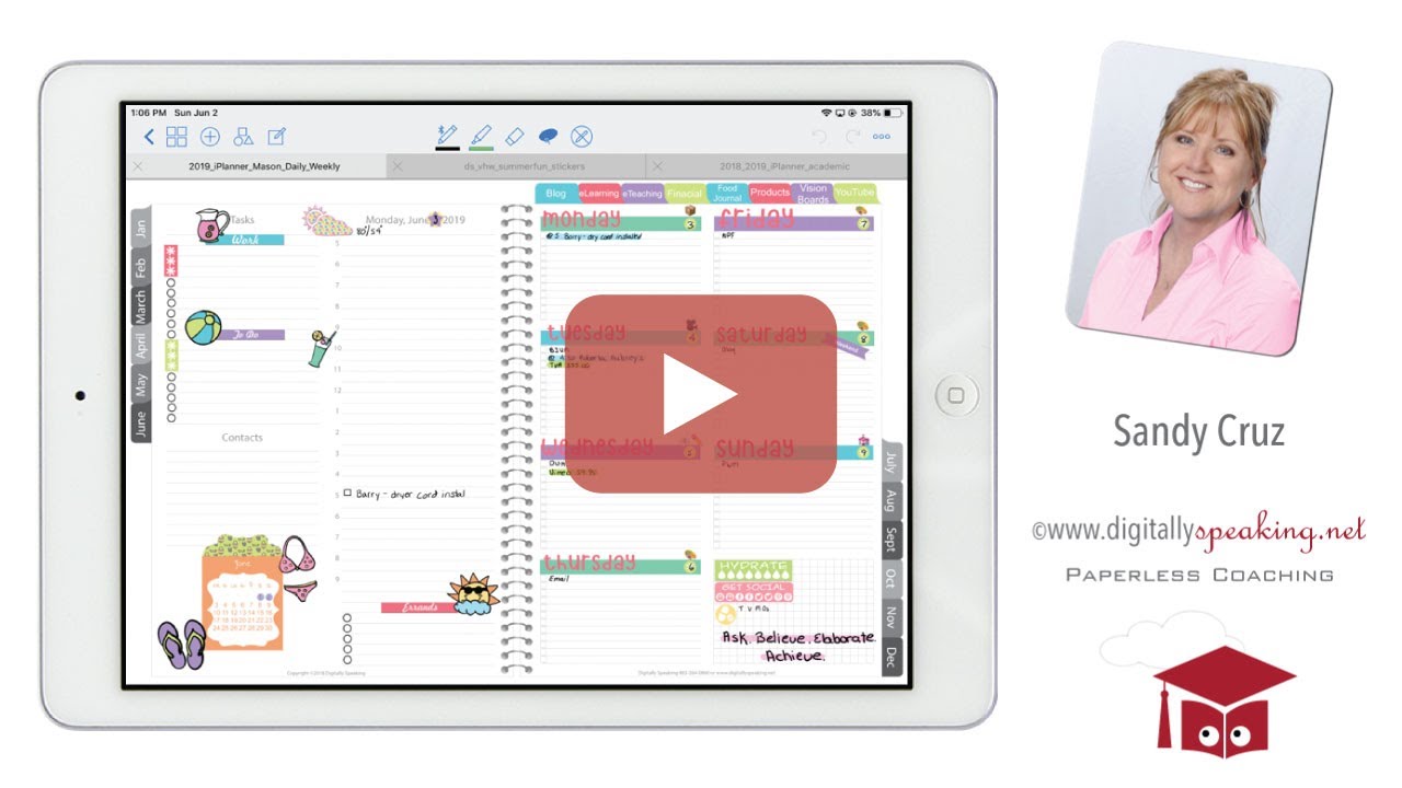 iPlanner Digital Plan With Me in Goodnotes June 3 2019 - YouTube