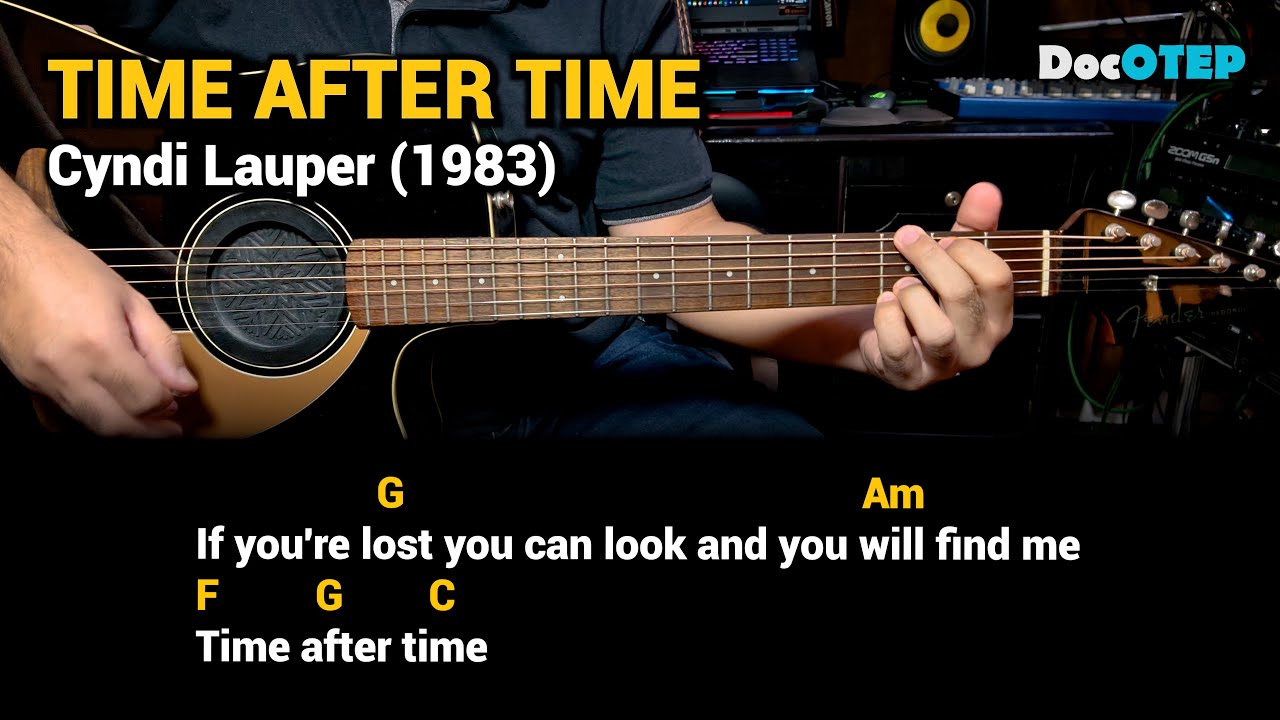 Time After Time - Cyndi Lauper (1983) Easy Guitar Chords Tutorial with ...
